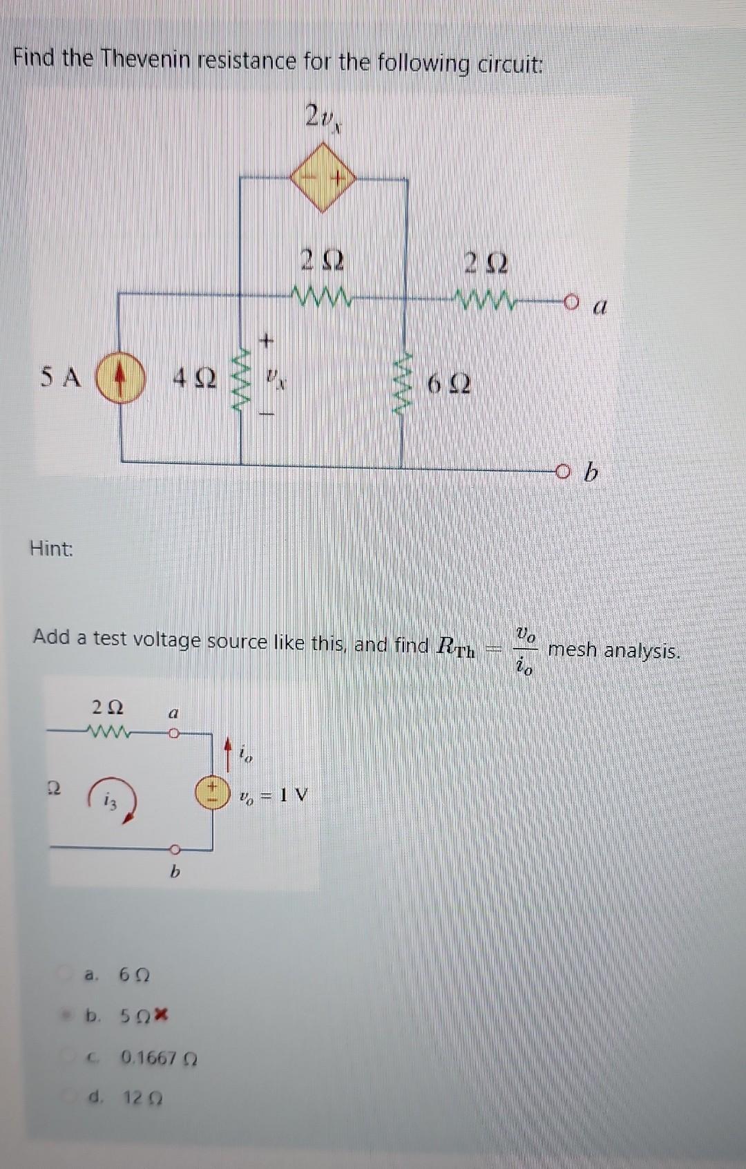 [Solved]: Find the Thevenin resistance for the fol