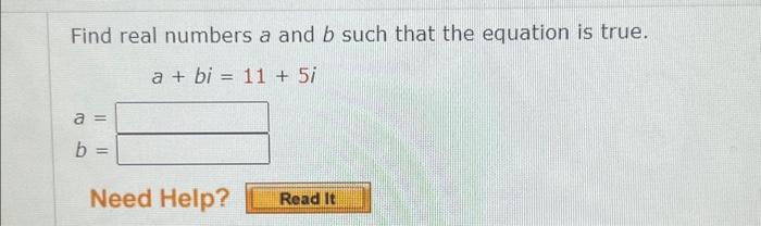Solved Find real numbers a and b such that the equation is | Chegg.com