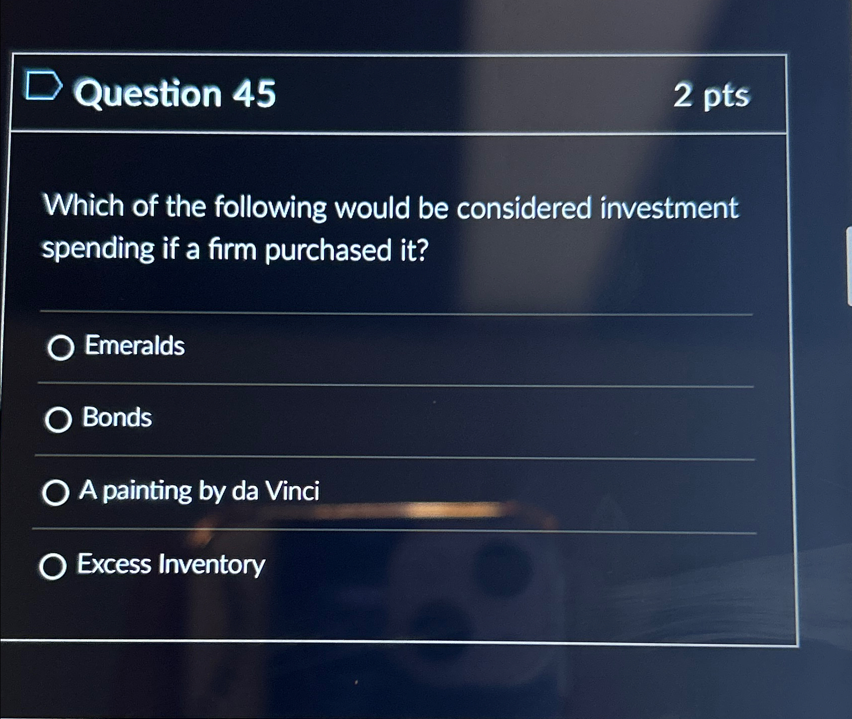 Solved Question 452 ﻿ptsWhich of the following would be | Chegg.com