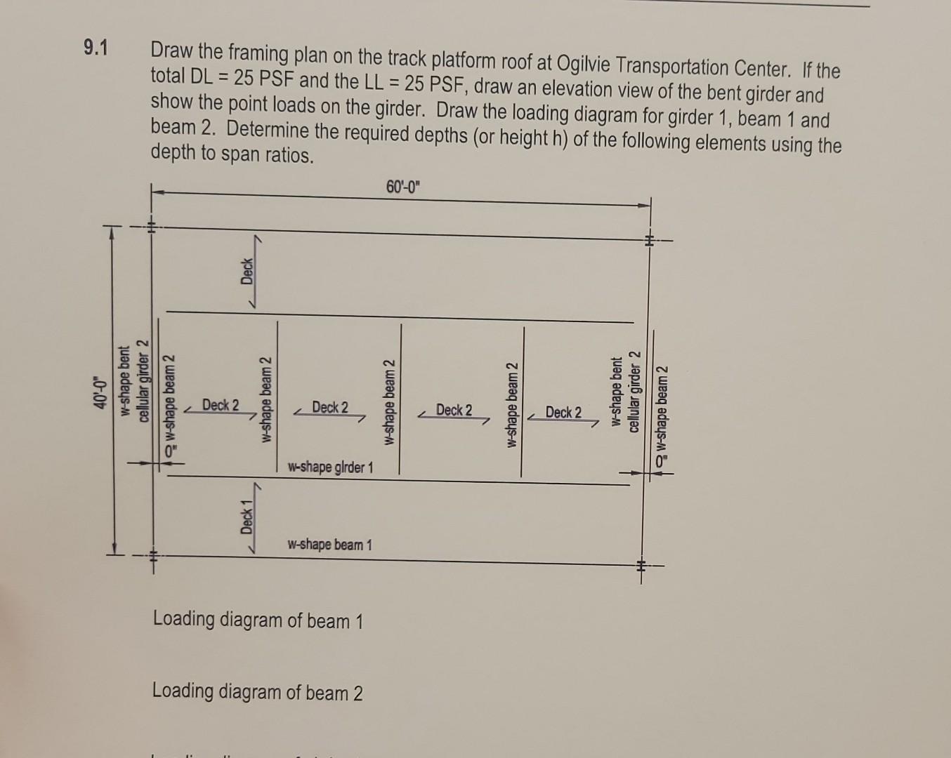 Solved 3 Given a 40ft×60ft column free space. Layout a | Chegg.com