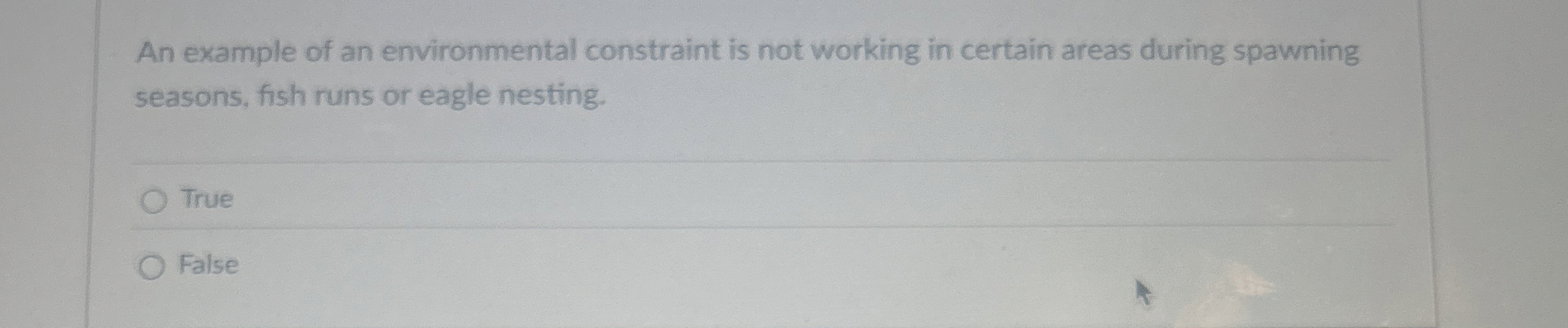 Solved An example of an environmental constraint is not | Chegg.com