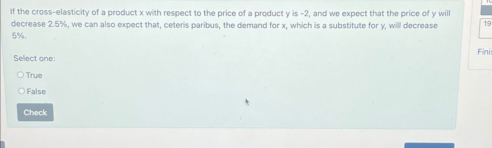Solved If the cross-elasticity of a product x ﻿with respect | Chegg.com