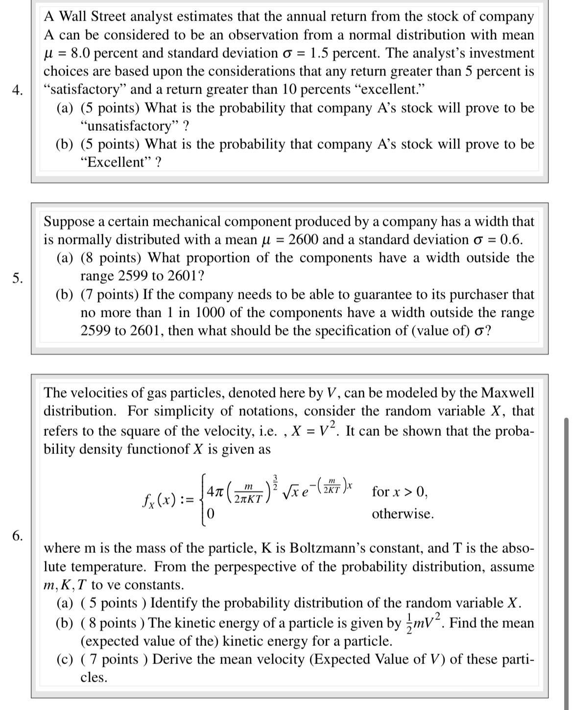 Solved (a) (5 ﻿points) ﻿Write down the probability density | Chegg.com