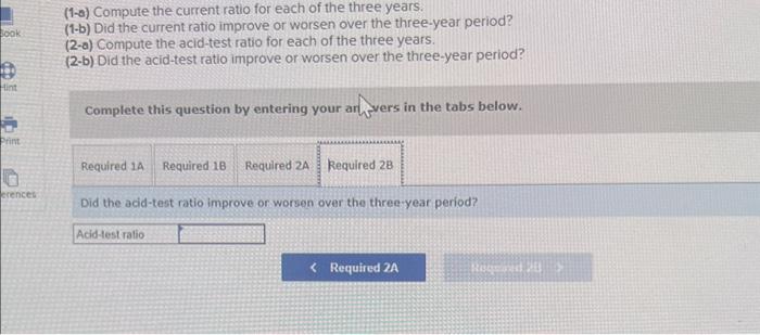 Solved (1-a) Compute the current ratio for each of the | Chegg.com
