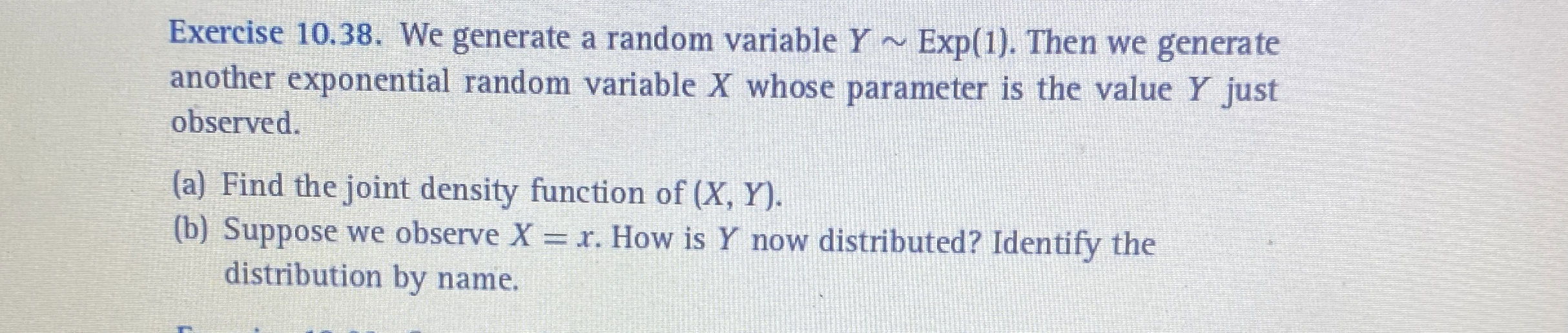 Solved Exercise 10.38. ﻿We generate a random variable | Chegg.com