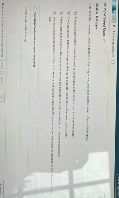 Solved Letrosymelly10 ﻿of 22 ﻿Concepts completedMultiple | Chegg.com