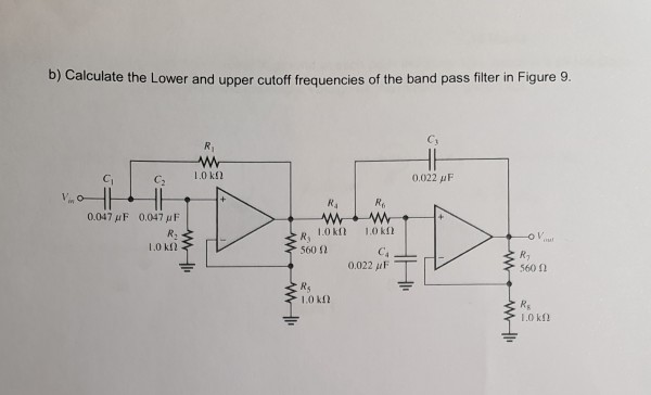Solved b) Calculate the Lower and upper cutoff frequencies | Chegg.com