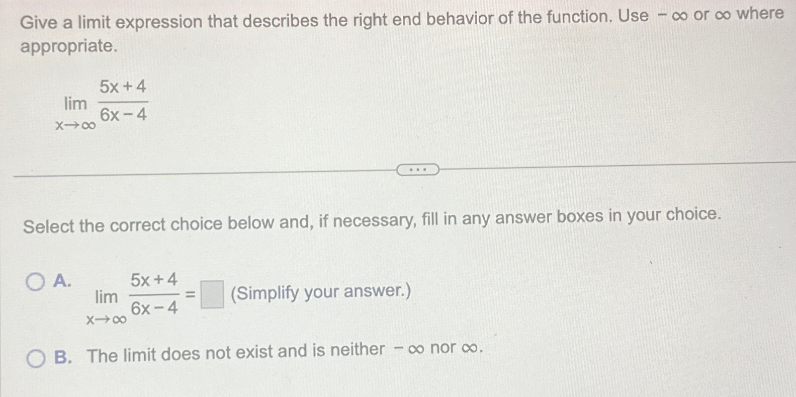 Solved Give a limit expression that describes the right end | Chegg.com