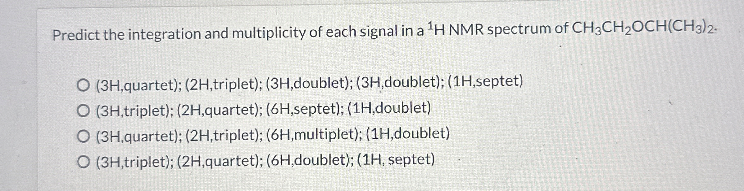 Solved Predict the integration and multiplicity of each | Chegg.com