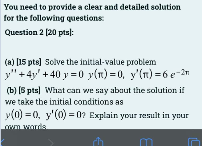Solved You need to provide a clear and detailed solutionfor | Chegg.com