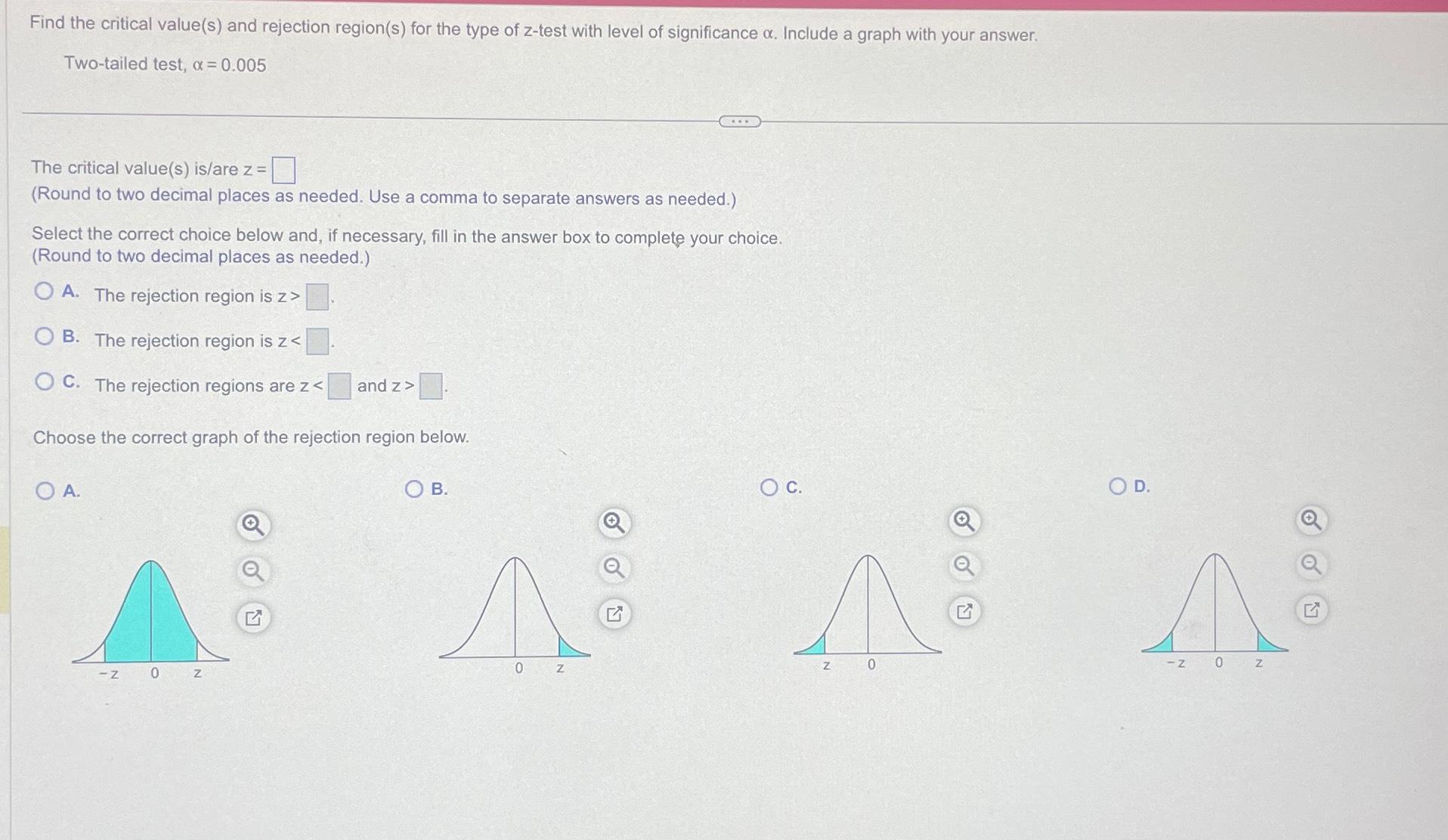 Solved Find the critical value(s) ﻿and rejection region(s) | Chegg.com