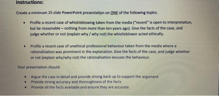 Create a minimum 25 slide PowerPoint presentation on | Chegg.com