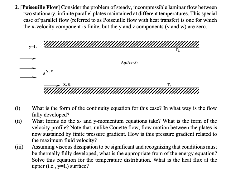 Solved [Poiseuille Flow] ﻿Consider the problem of steady, | Chegg.com