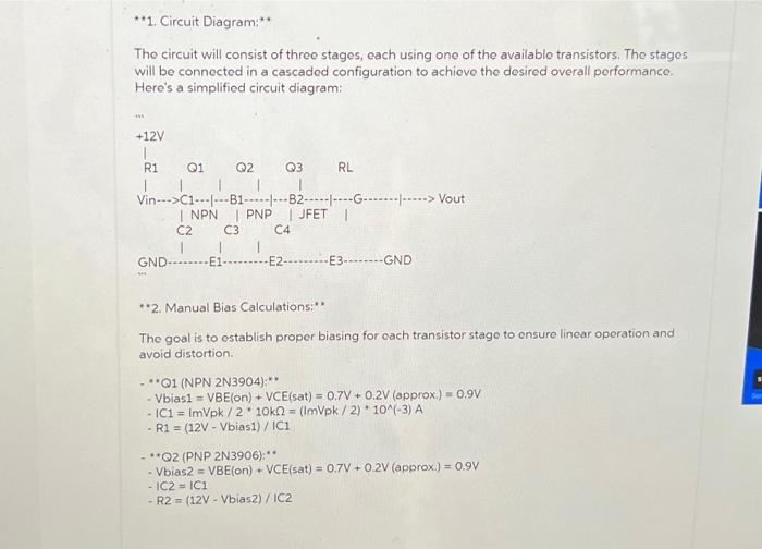 Solved The circuit will consist of three stages, each using | Chegg.com