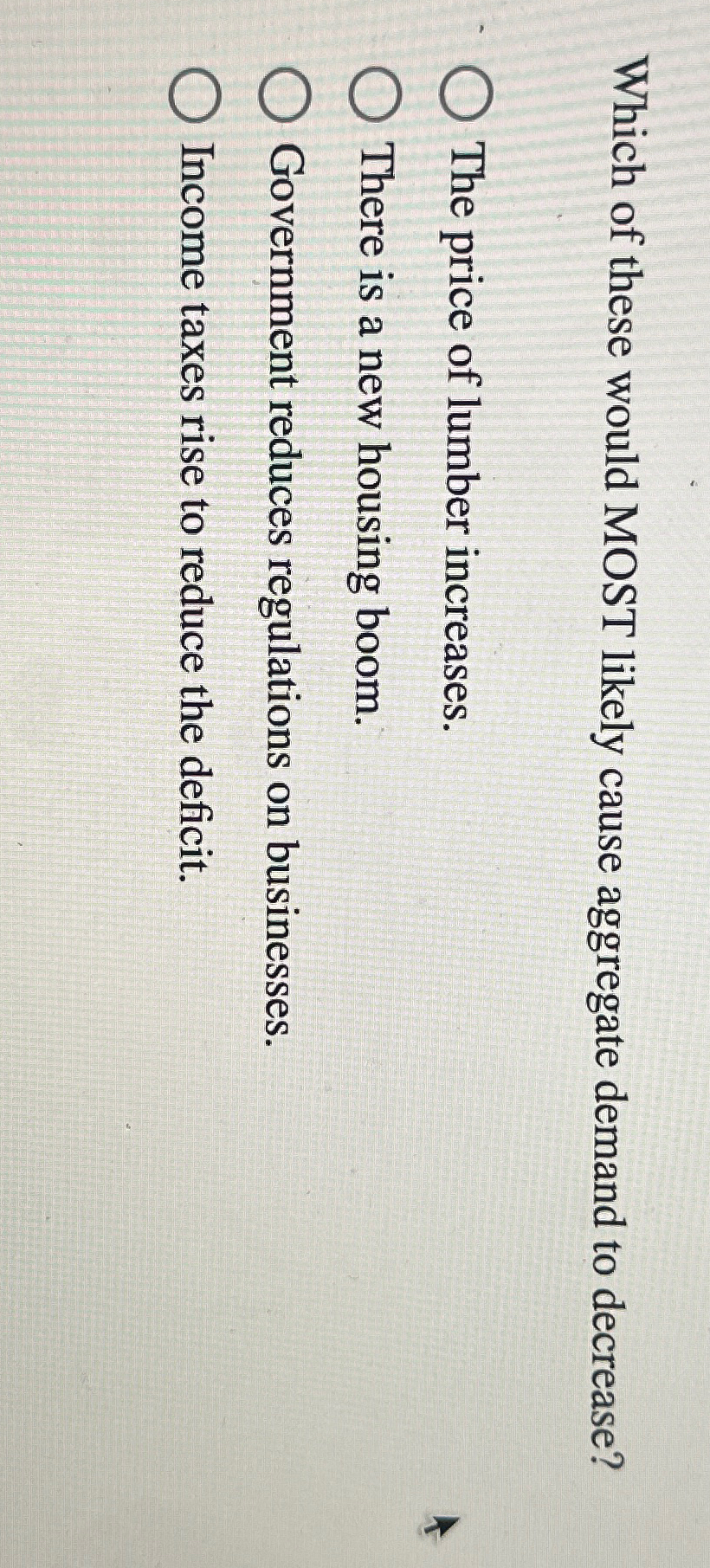 Solved Which Of These Would Most Likely Cause Aggregate Chegg