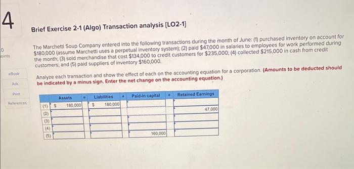 Solved Brief Exercise 2-1 (Algo) Transaction analysis | Chegg.com Solved Brief Exercise 2-1 (Algo) Transaction analysis | Chegg.com