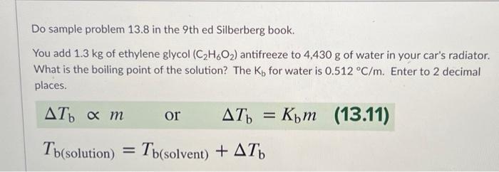 Solved Do sample problem 13.8 in the 9 th ed Silberberg | Chegg.com