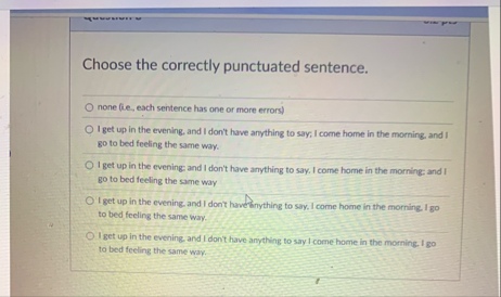 Solved Choose the correctly punctuated sentence.none fie. | Chegg.com