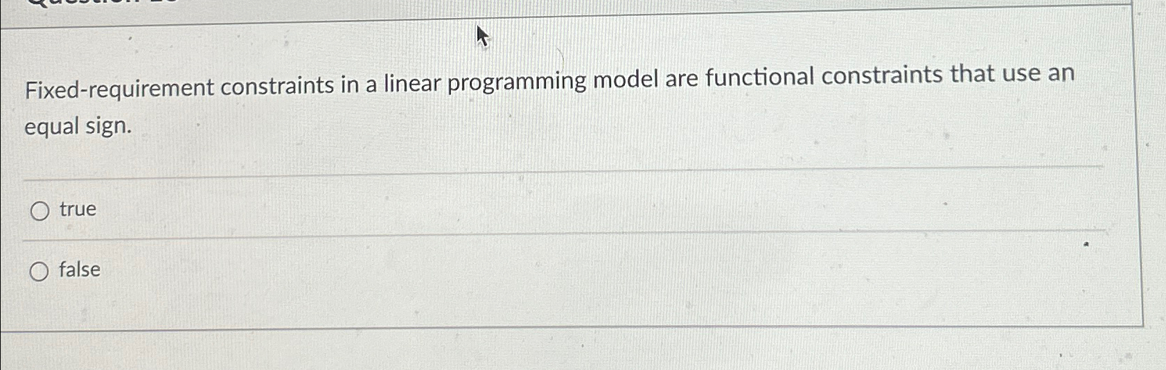 Solved Fixed-requirement constraints in a linear programming | Chegg.com