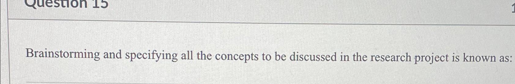 Solved Brainstorming and specifying all the concepts to be | Chegg.com