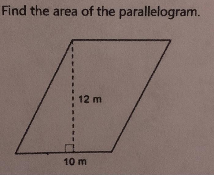 Solved Find the area of the parallelogram. | Chegg.com