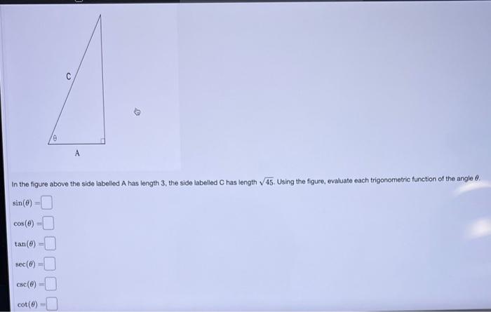 Solved In the figure above the side labelled A has length 3 | Chegg.com