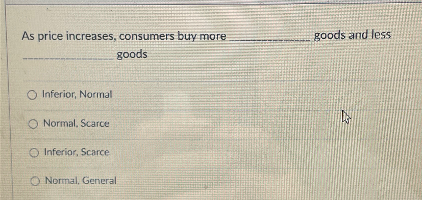 Solved As price increases, consumers buy more goods and less | Chegg.com