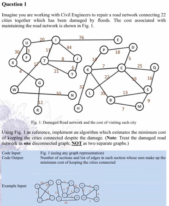 Solved Example Output: Number of sections: 3 Edge list: o - | Chegg.com