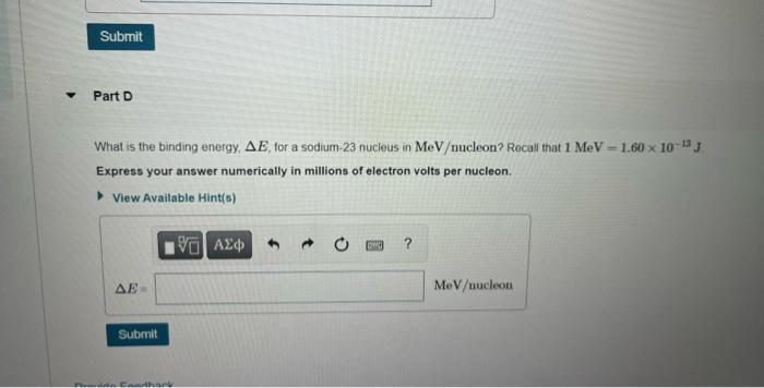 Solved ± Calculating Mass Defect and Nuclear Binding Einergy | Chegg.com