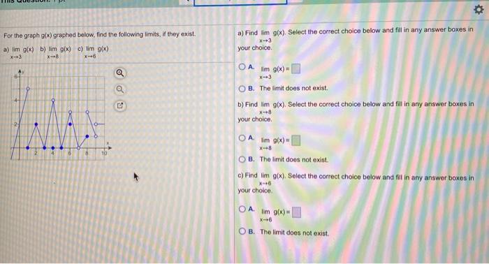 Solved For the graph g(x) graphed below, find the following | Chegg.com