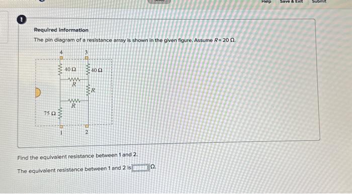 Solved Required information The pin diagram of a resistance | Chegg.com