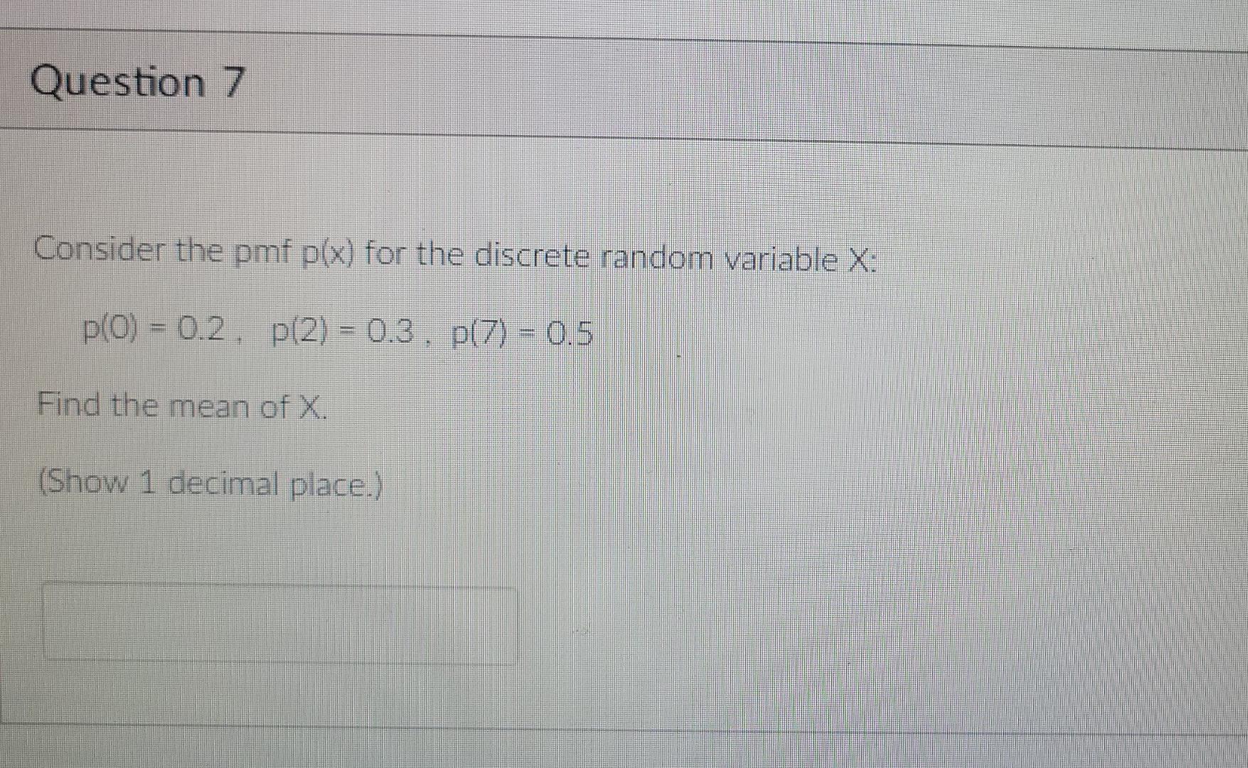 Solved consider the pmf p(x) for the discrete rv x: p(0) = | Chegg.com
