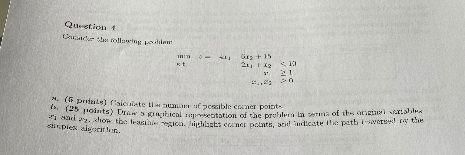 Solved Question 4Consider the following | Chegg.com