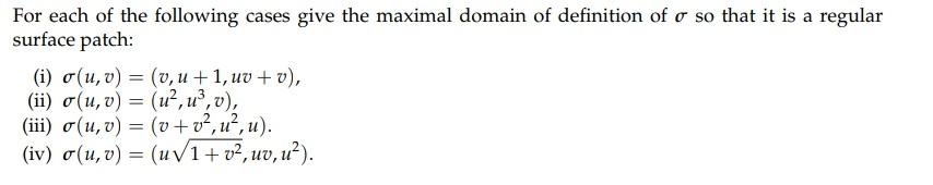 Solved For each of the following cases give the maximal | Chegg.com