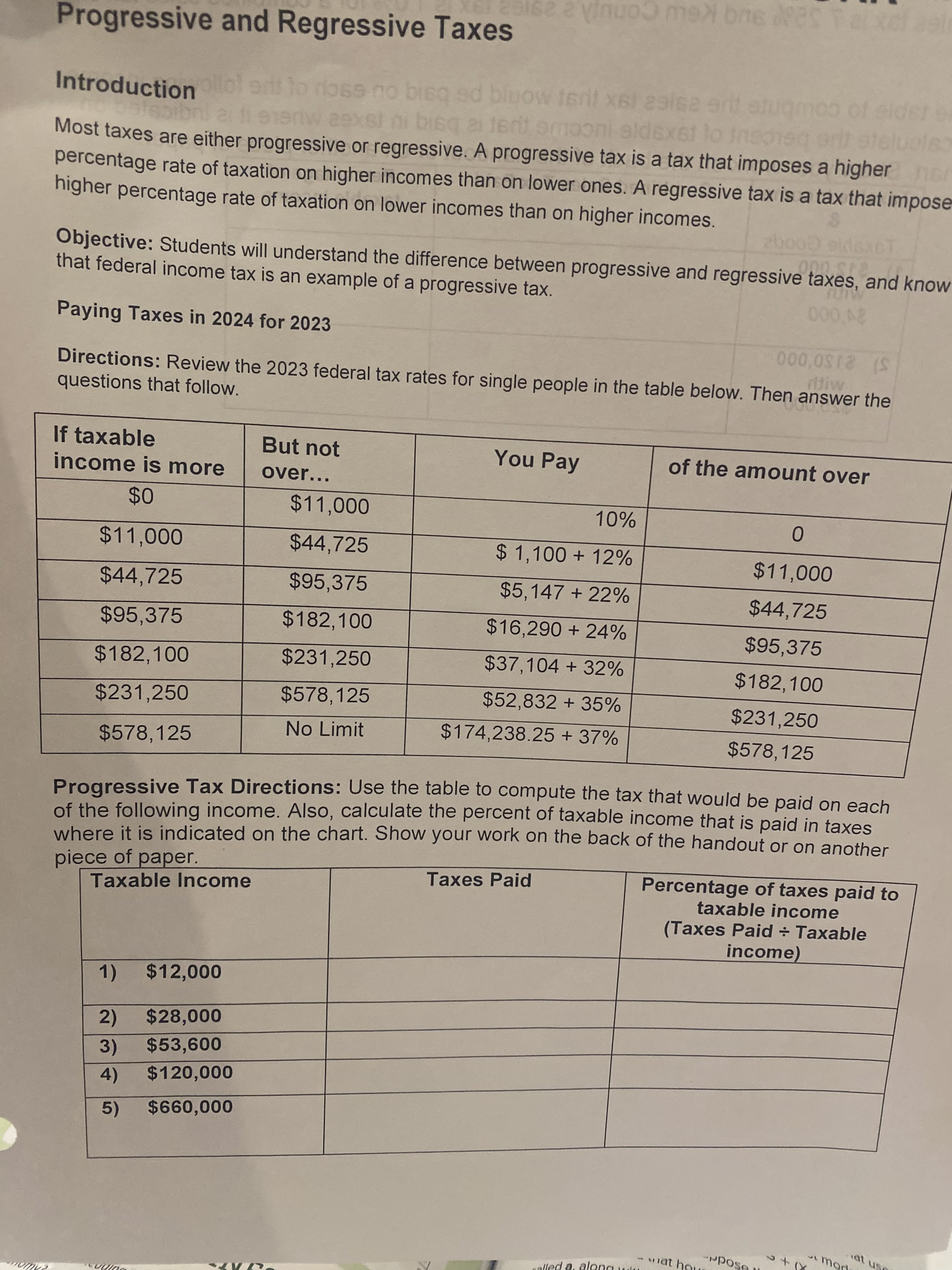 Regressive Tax Directions: A sales tax is an example | Chegg.com