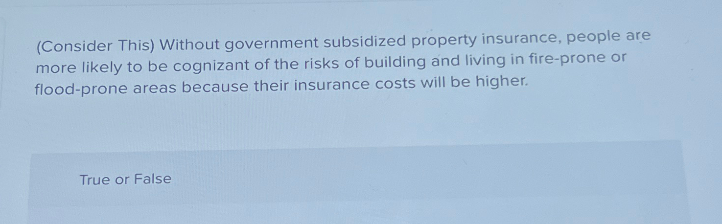Solved (Consider This) ﻿Without government subsidized | Chegg.com