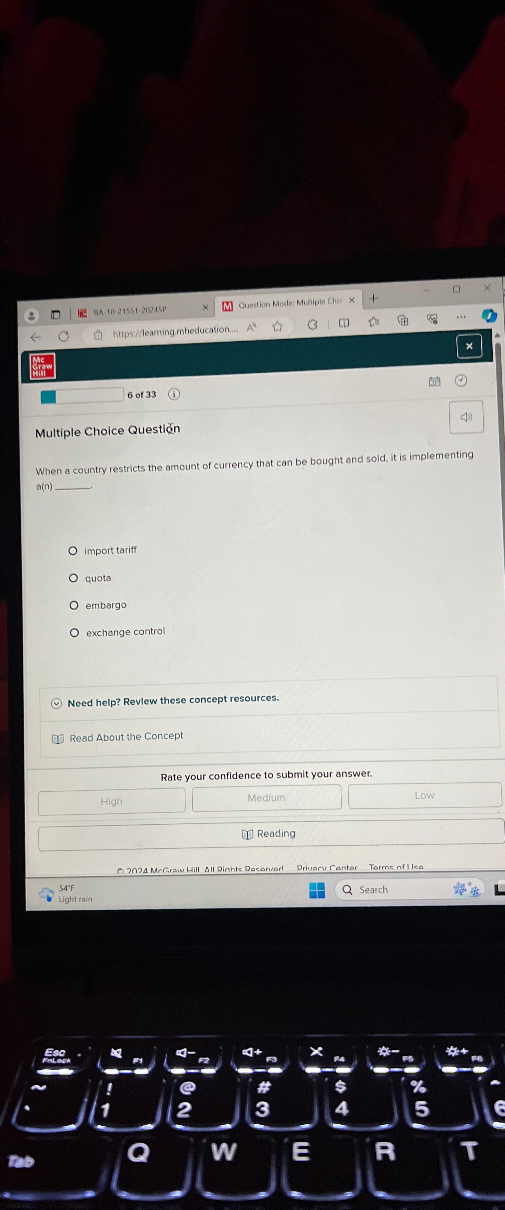 Solved Multiple Choice QuestiōnWhen a country restricts the | Chegg.com