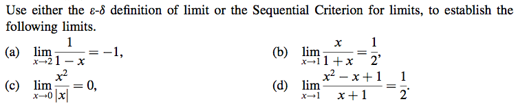 Solved Use either the epsilon -delta definition of limit or | Chegg.com