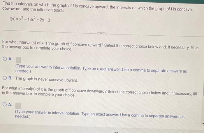 Solved Find the intervals on which the graph of f is concave | Chegg.com