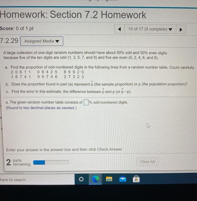 Solved A large collection of one-digit random numbers should | Chegg.com