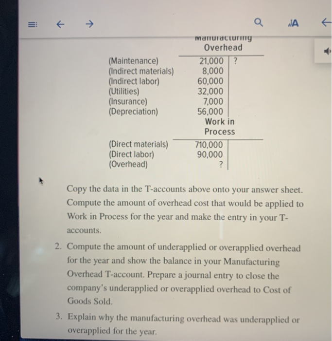 Solved EXERCISE 3-9 Applying Overhead; T-accounts; Journal | Chegg.com