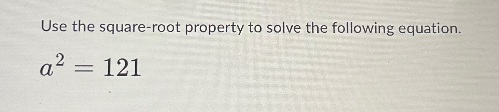 Solved Use the square-root property to solve the following | Chegg.com