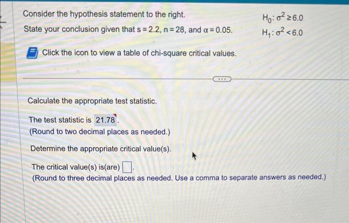 Solved Consider the hypothesis statement to the right. State | Chegg.com