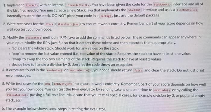 Solved I just need the test cases for stack.java and | Chegg.com
