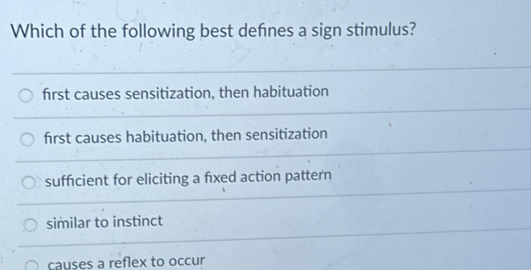 Solved Which of the following best defines a sign | Chegg.com