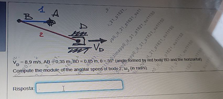 Solved hat(V)D=8,9ms,AB=0,35m,BD=0,85hat(m),θ=35° (angle | Chegg.com