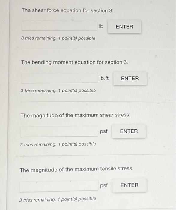 Solved \r\n\r\nThe bending moment equation for section 1 . | Chegg.com