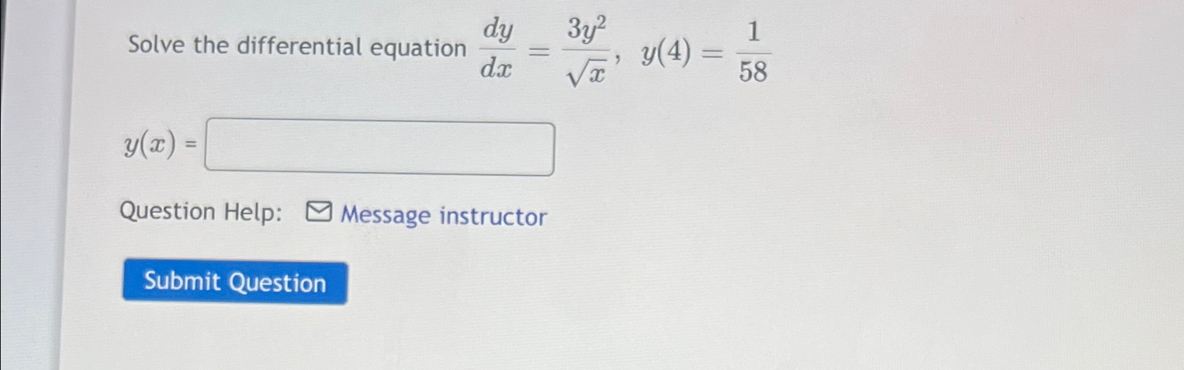 Solved Solve the differential equation | Chegg.com