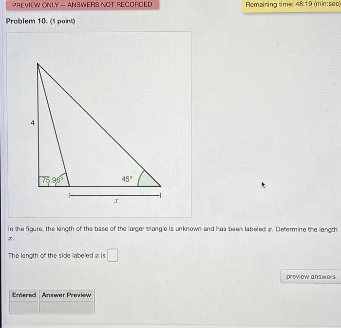 Solved In the figure, the length of the base of the larger | Chegg.com