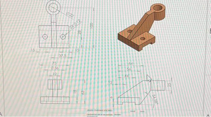 Solved Problem 2: Build the part shown below in Solidworks | Chegg.com